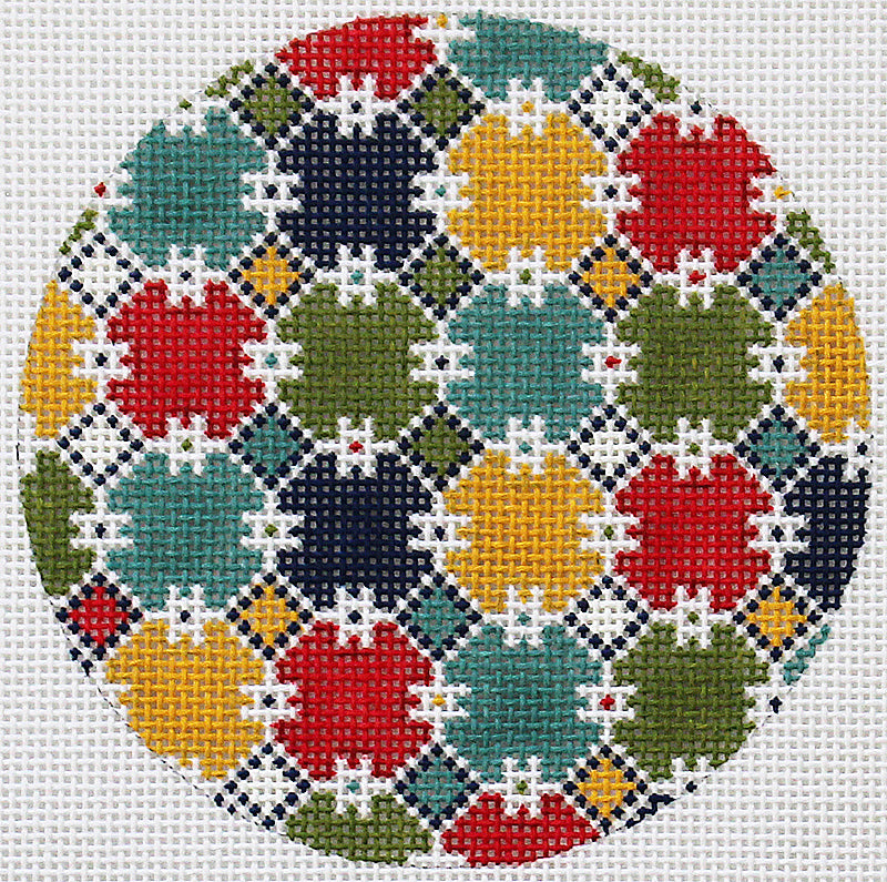 Primary Colors Ornament: Circles – PLD Needlepoint Designs