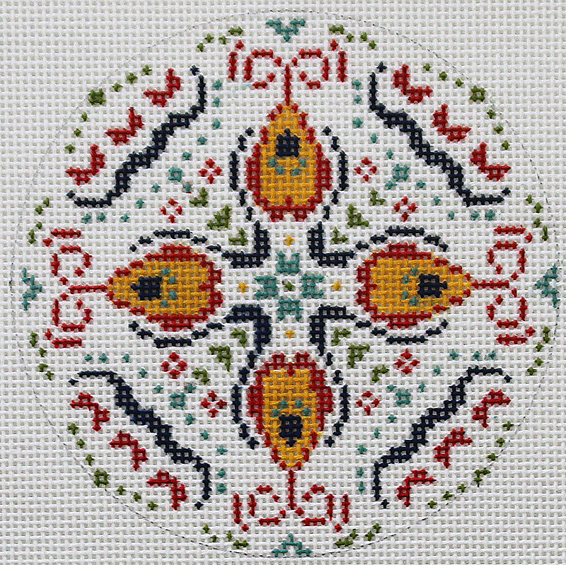 Primary Colors Ornament: Quatrefoil – PLD Needlepoint Designs