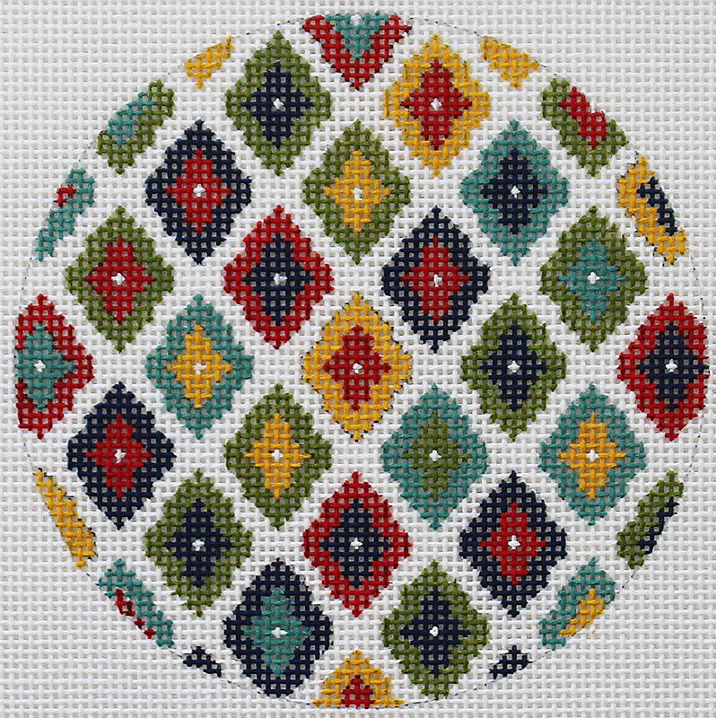 Primary Colors Ornament: Diamonds – PLD Needlepoint Designs