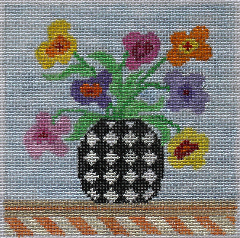 Mod Flowers Square - SU 565 – PLD Needlepoint Designs