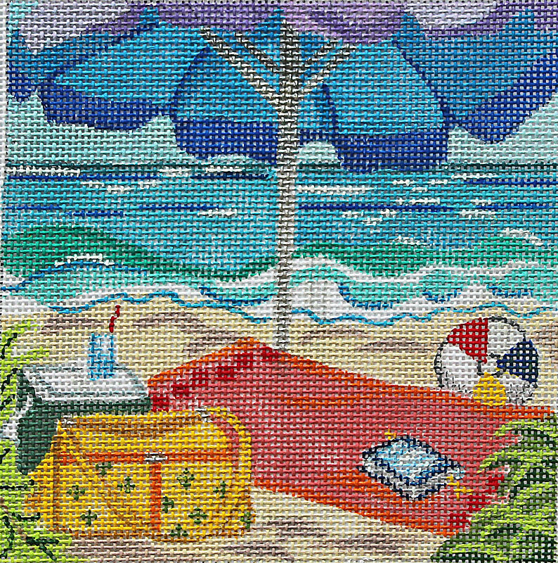 Tropical Beach Scene: Day At The Beach – PLD Needlepoint Designs
