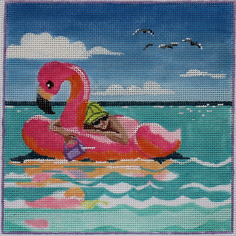 Beach Girls: Flamingo Tube - KL 1161 – PLD Needlepoint Designs